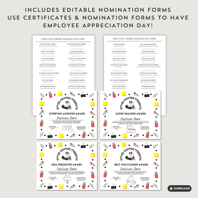 Employee Appreciation Award Certificates | Printable Funny Coworker ...