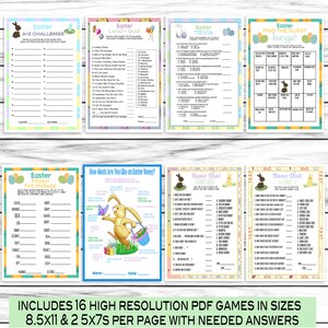 16 Easter Games, Spring Party Games, Trivia, Adults, Kids, Family Games ...