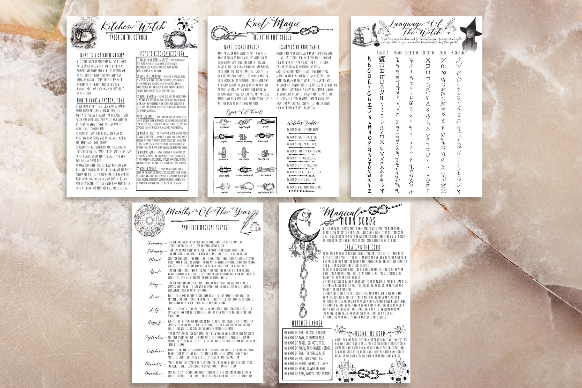 Printable Basic Witchcraft Grimoire Pages Book of Shadows | Etsy Canada