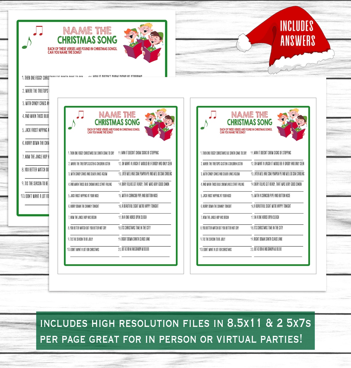 Guess the Christmas Song Game Xmas Songs Printable or - Etsy