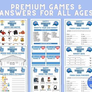 Printable Father's Day Game Bundle | DIY Dads Day Games | Father's Day ...