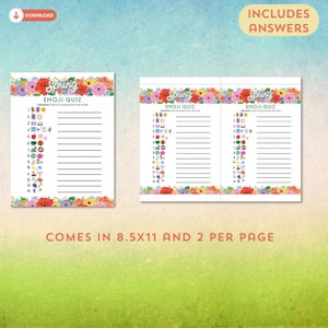 Spring Break Printable Games Mega Bundle With Answers | Flowers Emoji ...