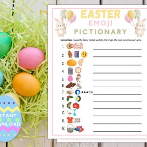 Easter Printable Emoji Pictionary Game | Fun Family Activity | Kids ...