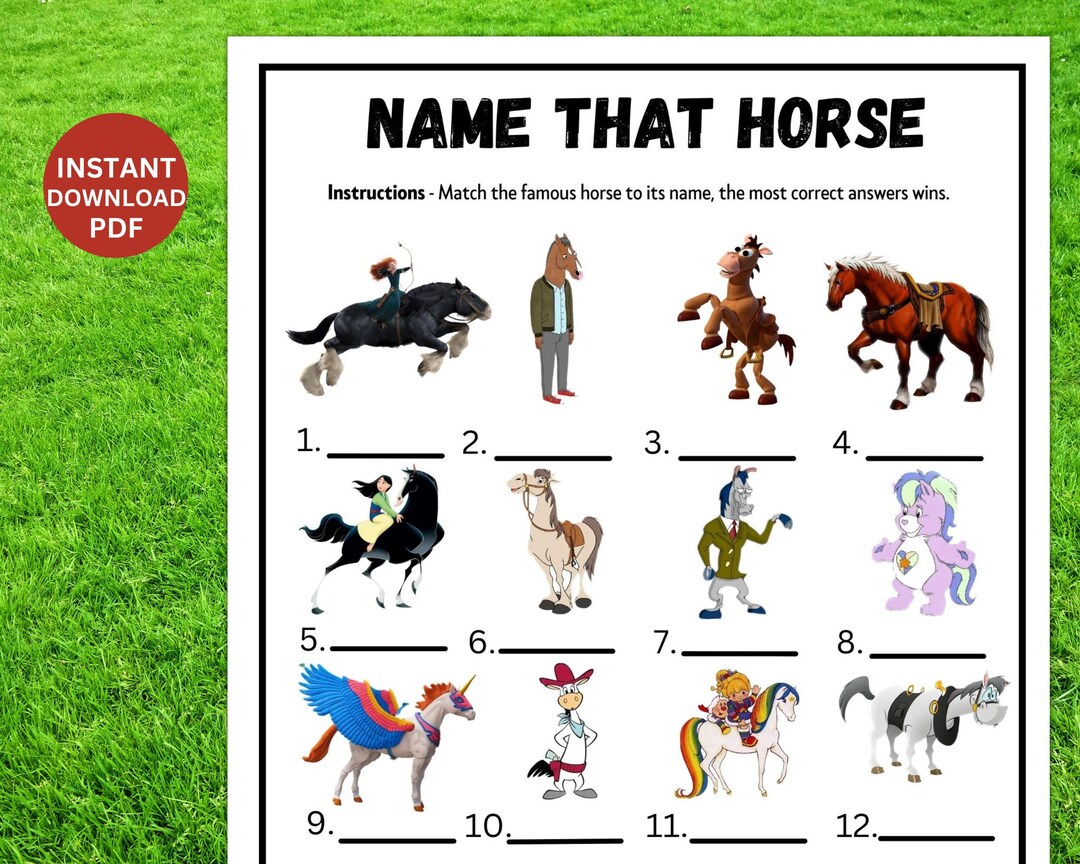 Kentucky Derby Name That Horse Trivia Game | Derby Party Game for ...
