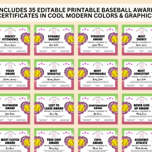 Printable Softball Team Editable Award Certificates | End of Season ...