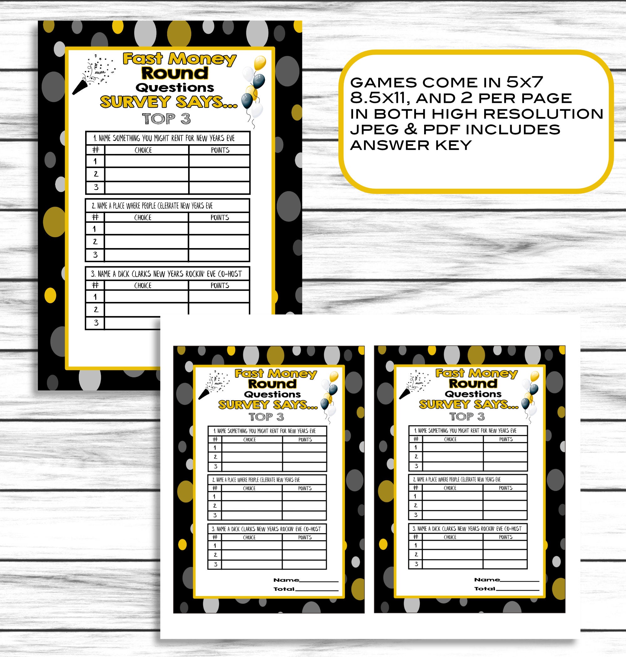 Family Feud New Years Edition Family Feud Game New Years - Etsy