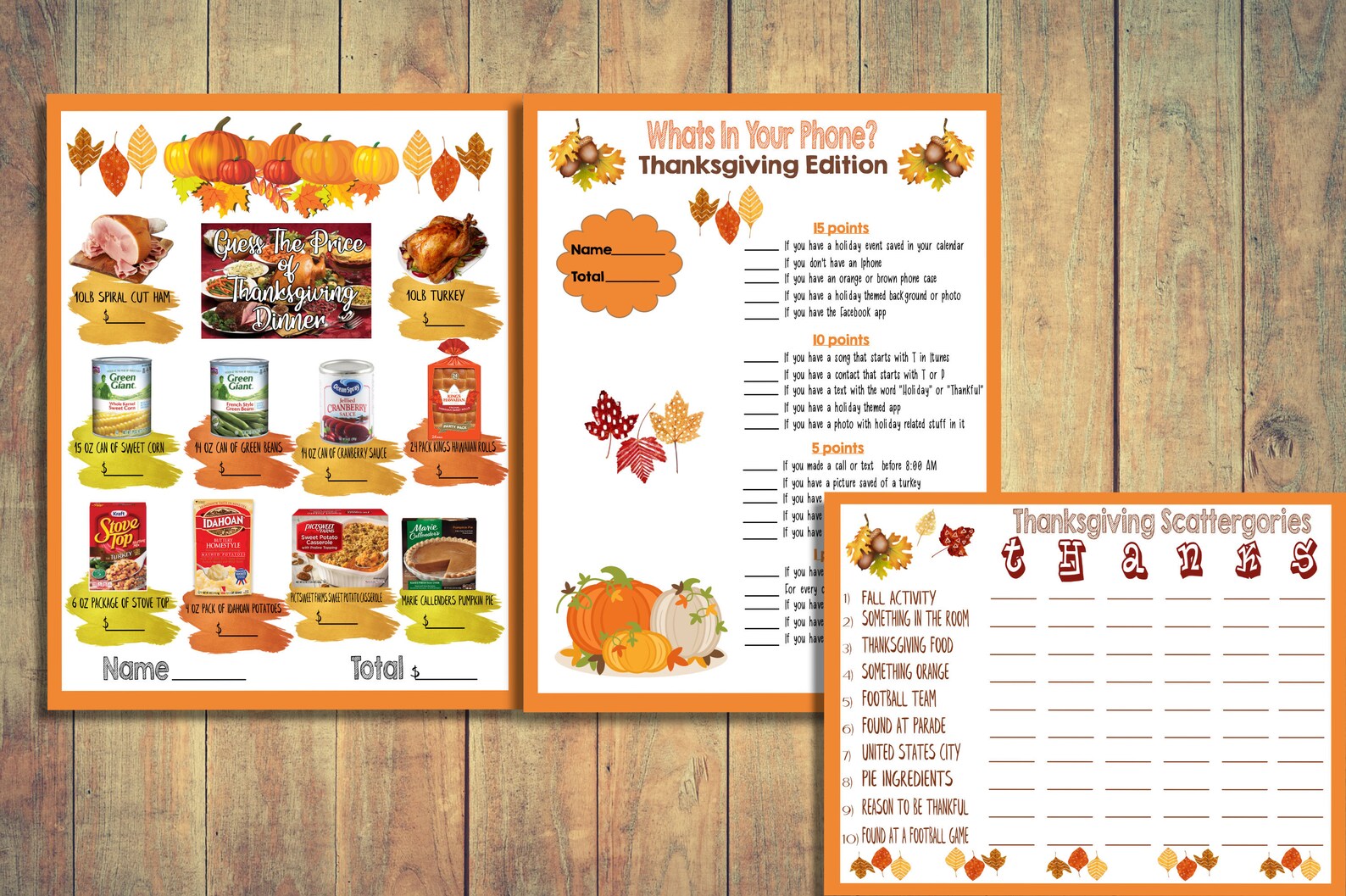 Thanksgiving Games Printable Thanksgiving Party Game Whats | Etsy