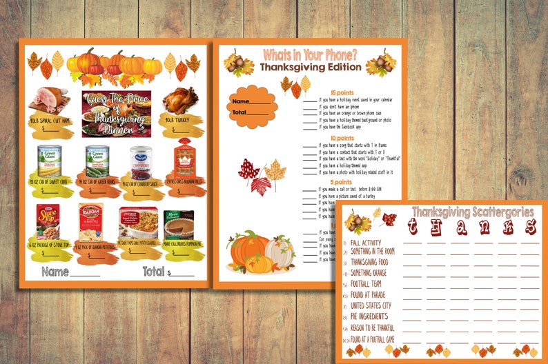 Thanksgiving Games Printable Thanksgiving Party Game Whats - Etsy