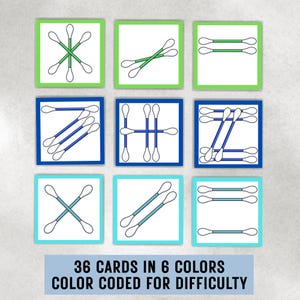 Printable Cotton Swab Pattern Cards | Toddler Quiet Time Activity ...