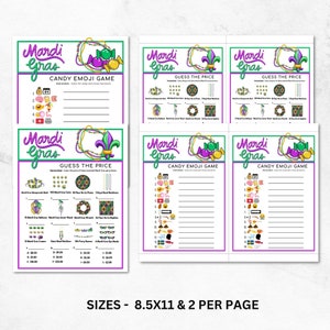Mardi Gras Printable Games Answers Bundle | Fat Tuesday Party Games ...