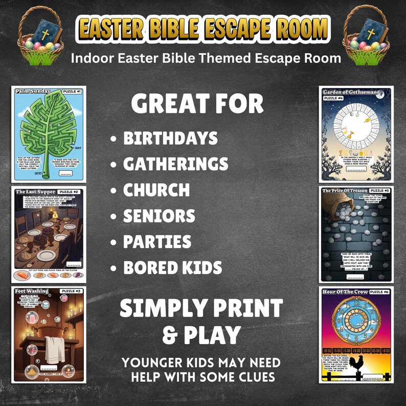 Easter Bible Escape Room Printable | Resurrection Sunday School Game ...
