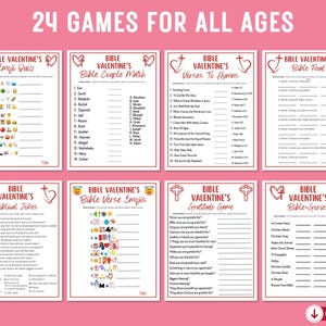 Valentines Printable Bible Games Bundle , Christian Valentine Day Games ...