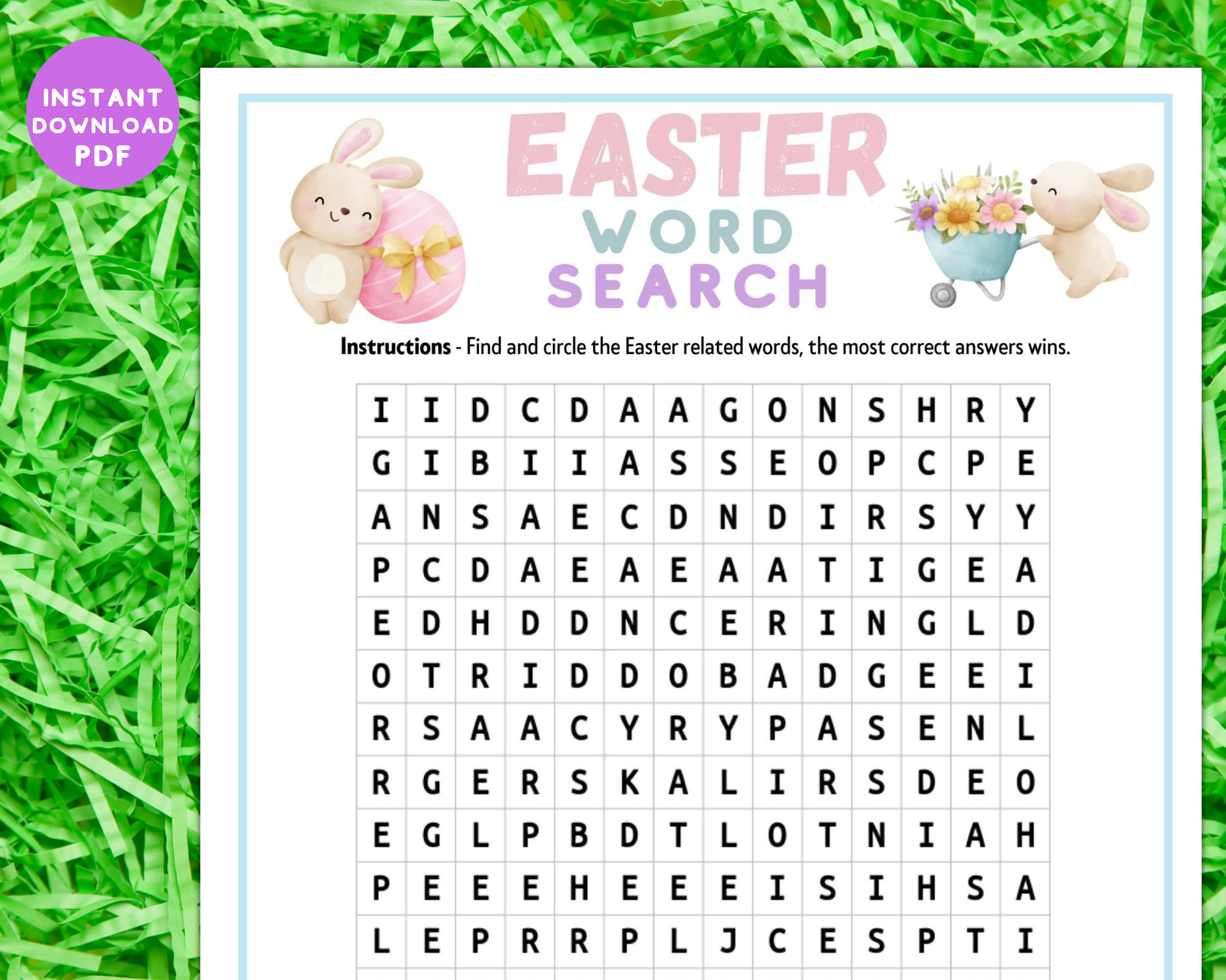 Hard Easter Word Search