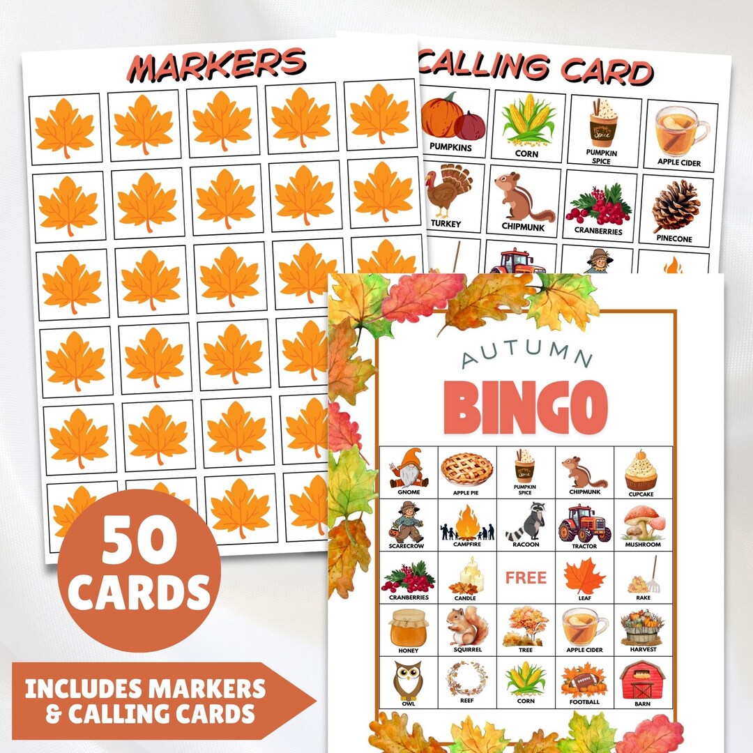 Autumn Bingo Cards | Printable Cozy Fall Activity | Classroom Office ...