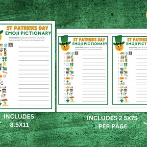 St Patricks Day Game, Emoji Pictionary, St Patricks Day Party Game ...