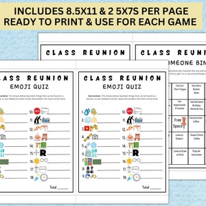 Printable Class Reunion Games | Editable Reunion Template Activities ...