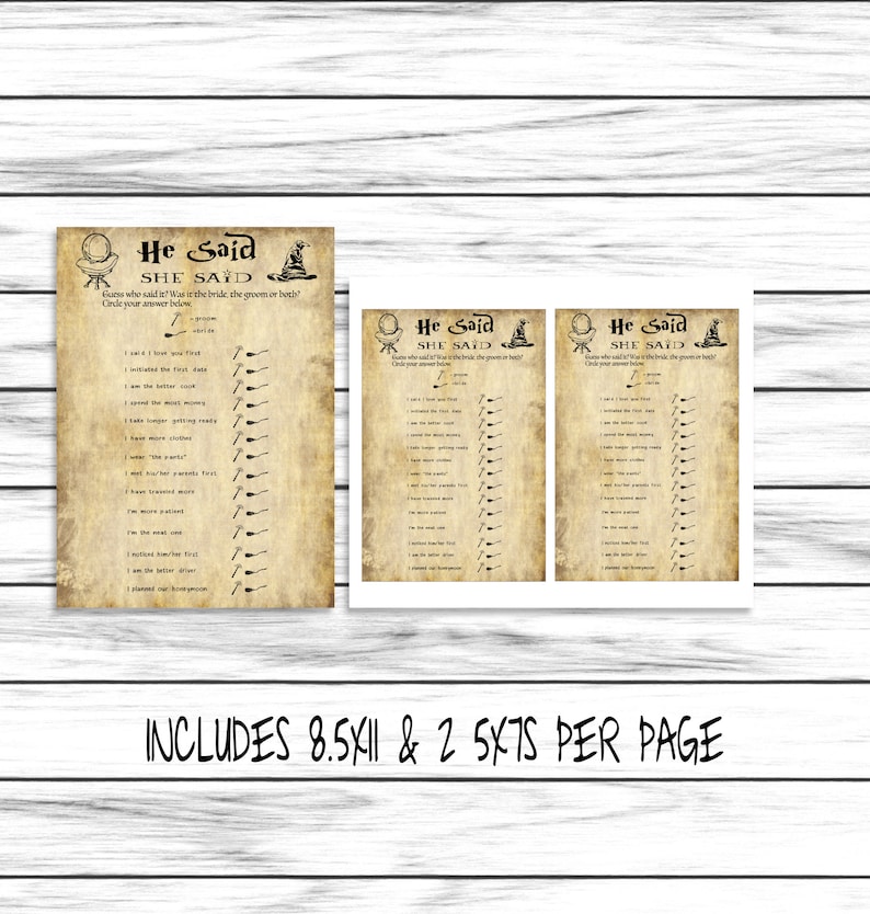 Wizard Witch Bridal Shower Set Halloween Bridal Shower Games - Etsy