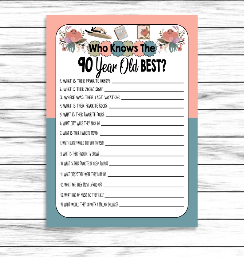  90th Birthday Party Games 90th Birthday Ideas 1933 Trivia Etsy