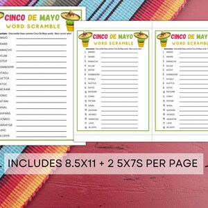 Cinco De Mayo Party Word Scramble Game for Kids & Adults | Classroom ...