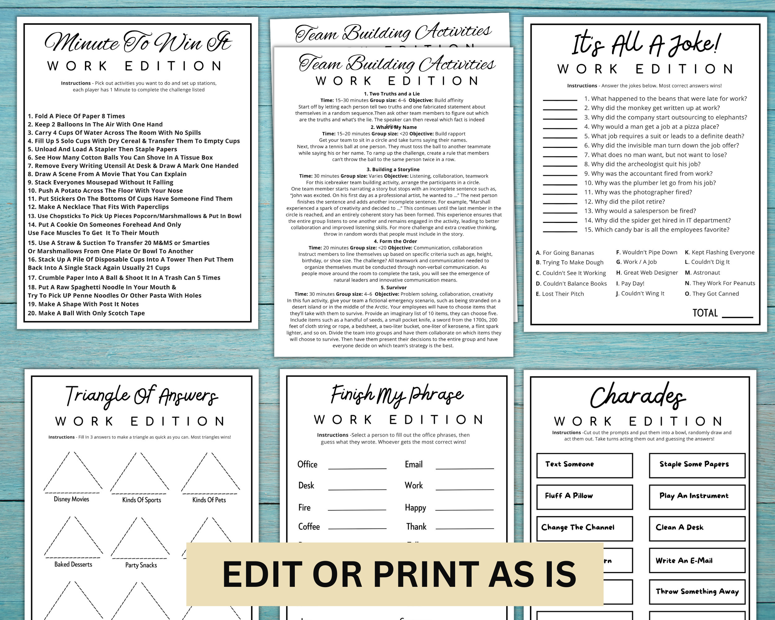 Editable Office Party Games | Work Party Games | Team Meeting | Work ...
