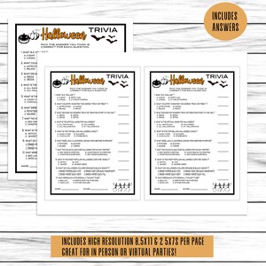 Halloween Trivia Game, Virtual or Printable Halloween Costume Party ...