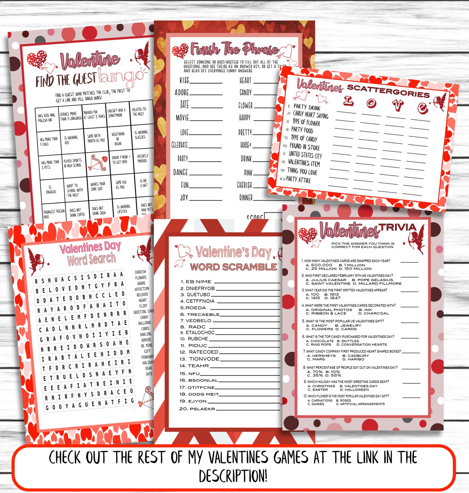 Valentines Day Game Word Search Valentines Game Valentines - Etsy