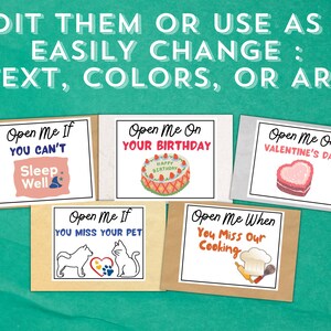 Editable Open When Envelopes for College Students Long Distance Open If ...