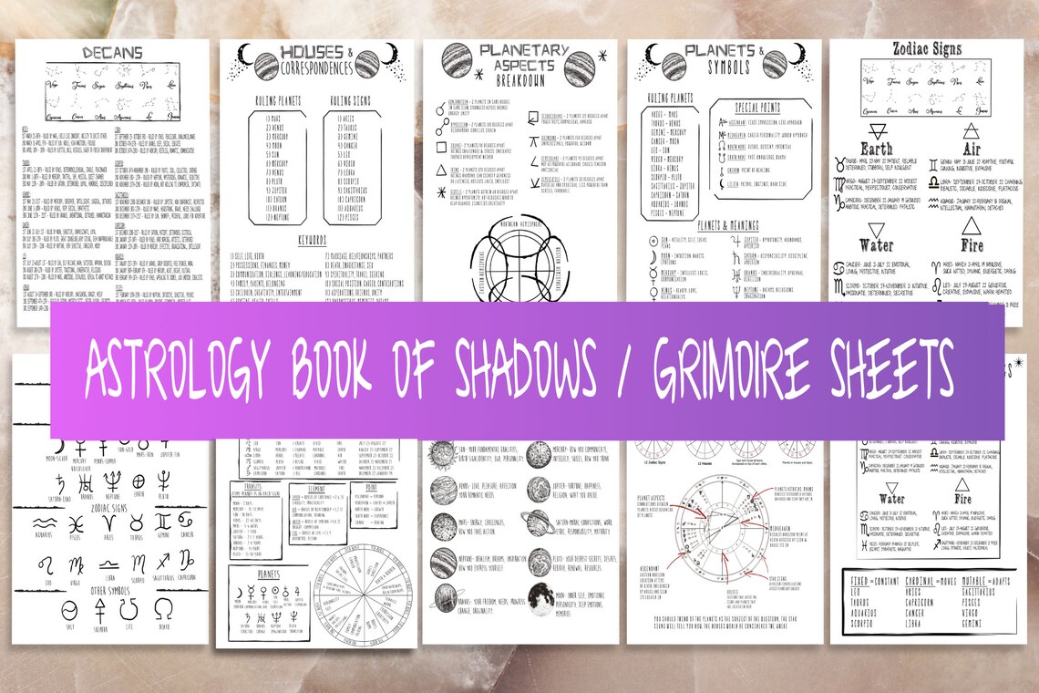 Astrology Book of Shadows Pages Astrology Basics Birth - Etsy