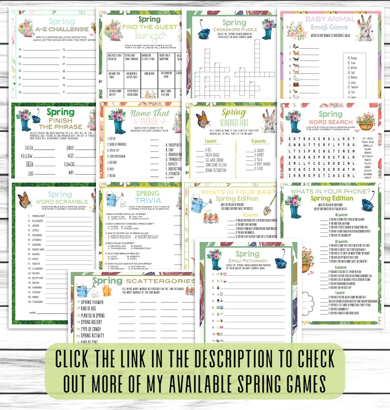 Spring Flower Trivia Game Spring Party Game Flower Game For | Etsy