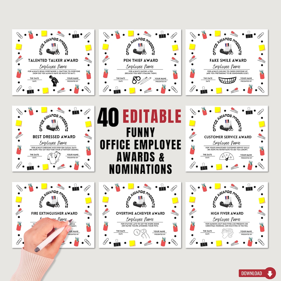 Employee Appreciation Award Certificates | Printable Funny Coworker ...