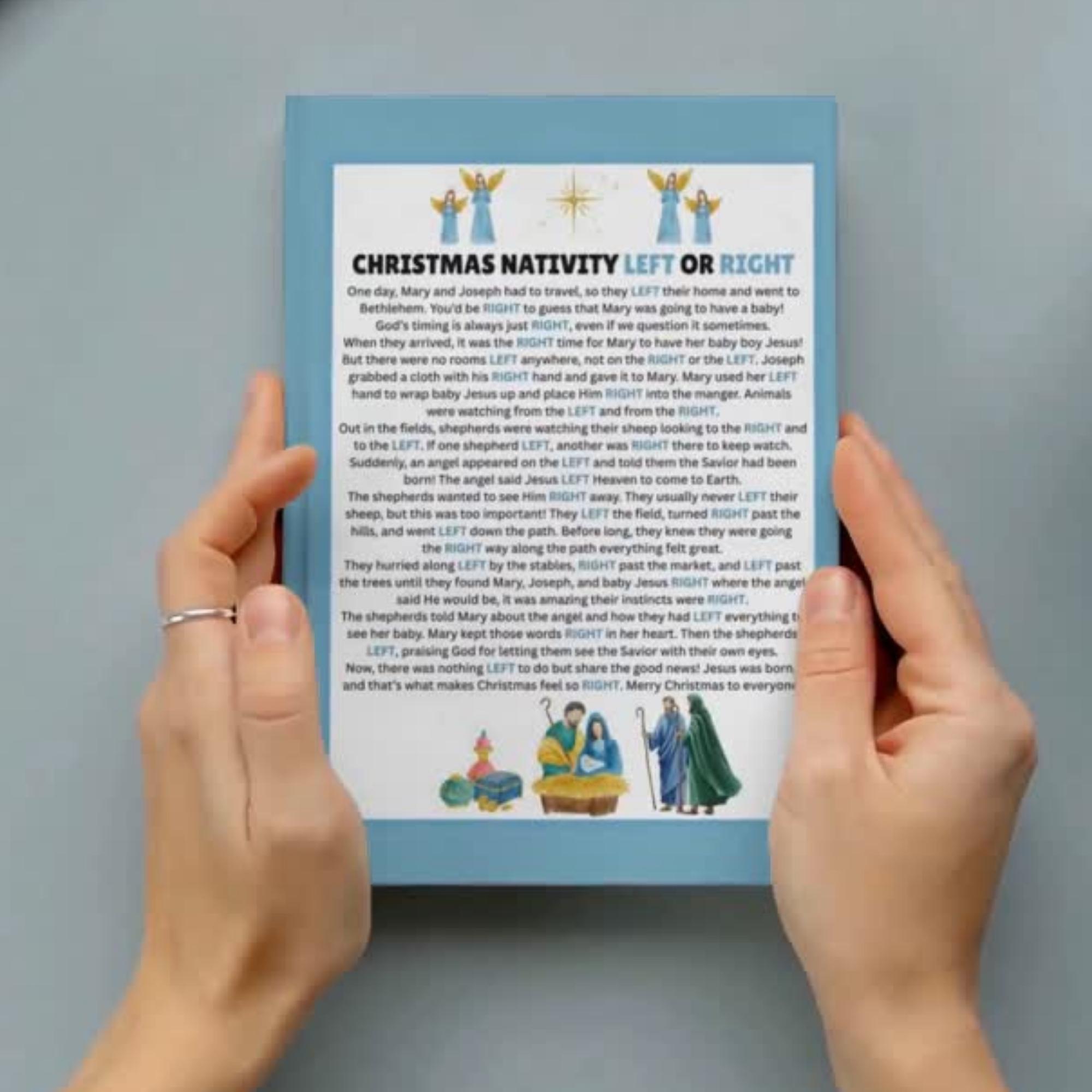 Christmas Nativity Left Right Game Printable, Bible Story Passing Game ...