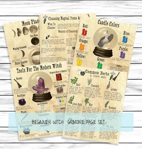 Basic Witchcraft Grimoire Printable Pages Book of Shadows | Etsy Canada