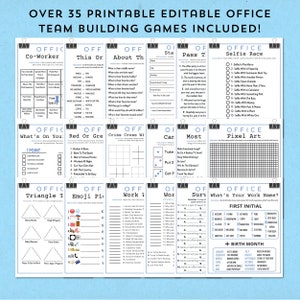 Office Party Mega Editable Bundle Printable Games for Employee ...
