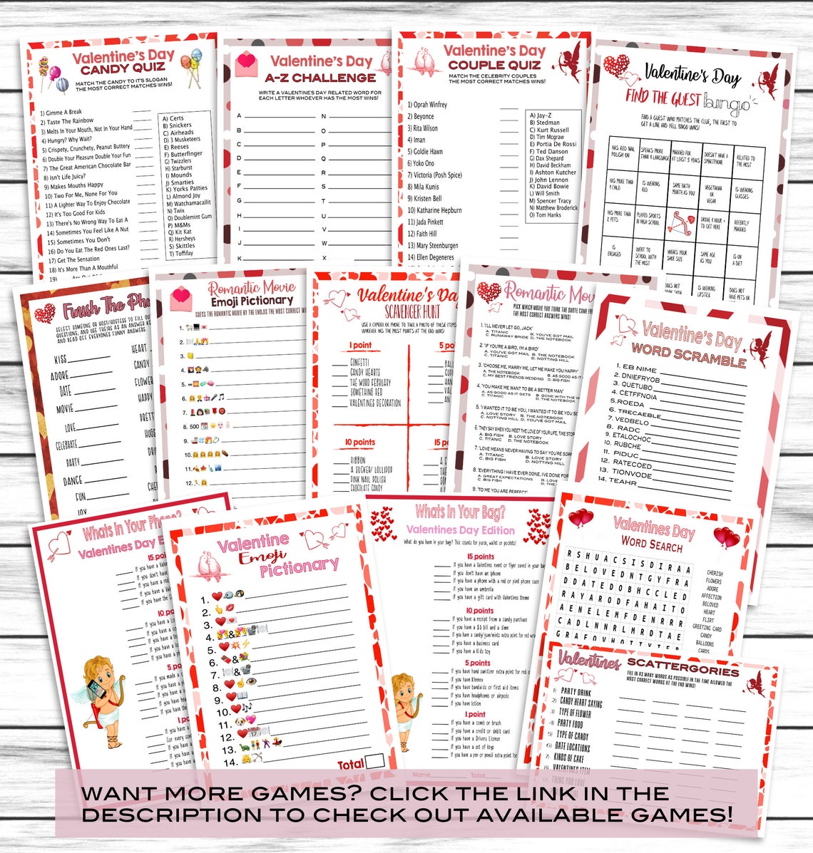 Valentines Day Candy Trivia Game, Virtual or Printable V-day Party Game ...