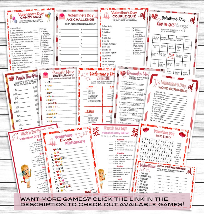 Valentines Day Candy Trivia Game, Virtual or Printable V-day Party Game ...