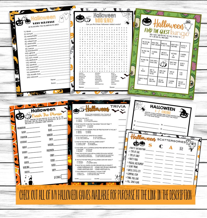 Halloween Find the Guest Bingo Ice Breaker Party Game for - Etsy
