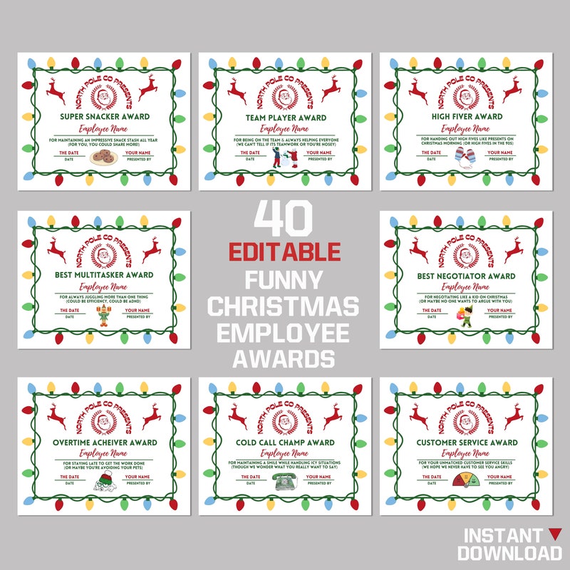 Funny Christmas Employee Awards - Etsy