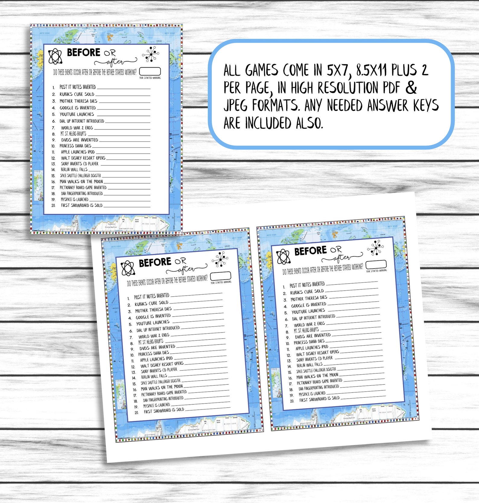 Virtual Retirement Games Retirement Party Retiree - Etsy