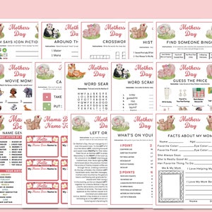 Mothers Day Printable Games Answers Mega Bundle | Moms Brunch Trivia ...