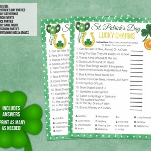 10 St Patricks Day Printable Party Games, St Paddys Office Classroom ...