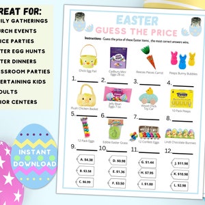 Printable Easter Price is Right Game | Fun Family Idea | Kids Adults ...