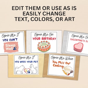 Editable Open When Envelopes for College Students | Long Distance Open ...