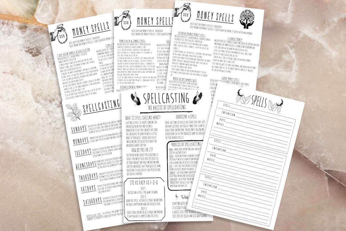 15 Baby Witch Spells & Spell Casting Printable Book of Shadows - Etsy