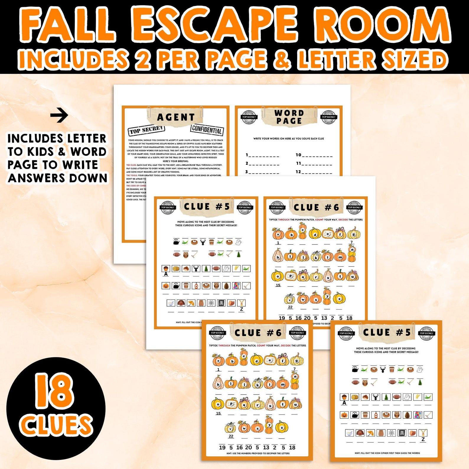 Turkey Escape Room Printable Thanksgiving Party Game for Families ...