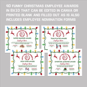 Employee Appreciation Christmas Award Certificates | Printable Funny ...