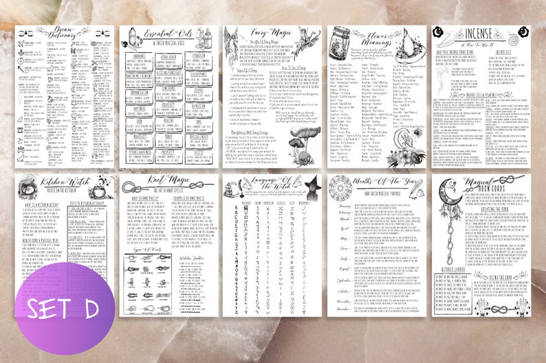 Printable Basic Witchcraft Grimoire Pages Book of Shadows | Etsy Canada