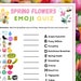 Spring Flower Emoji Trivia Match up Printable Springtime - Etsy