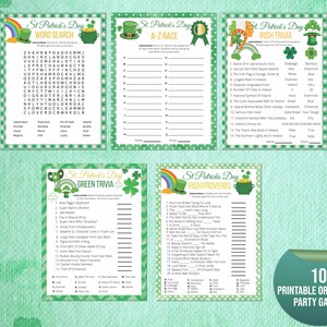 10 St Patricks Day Printable Party Games, St Paddys Office Classroom ...