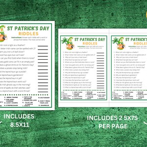 St Patricks Day Riddles Printable Game | St Paddys Office Classroom ...