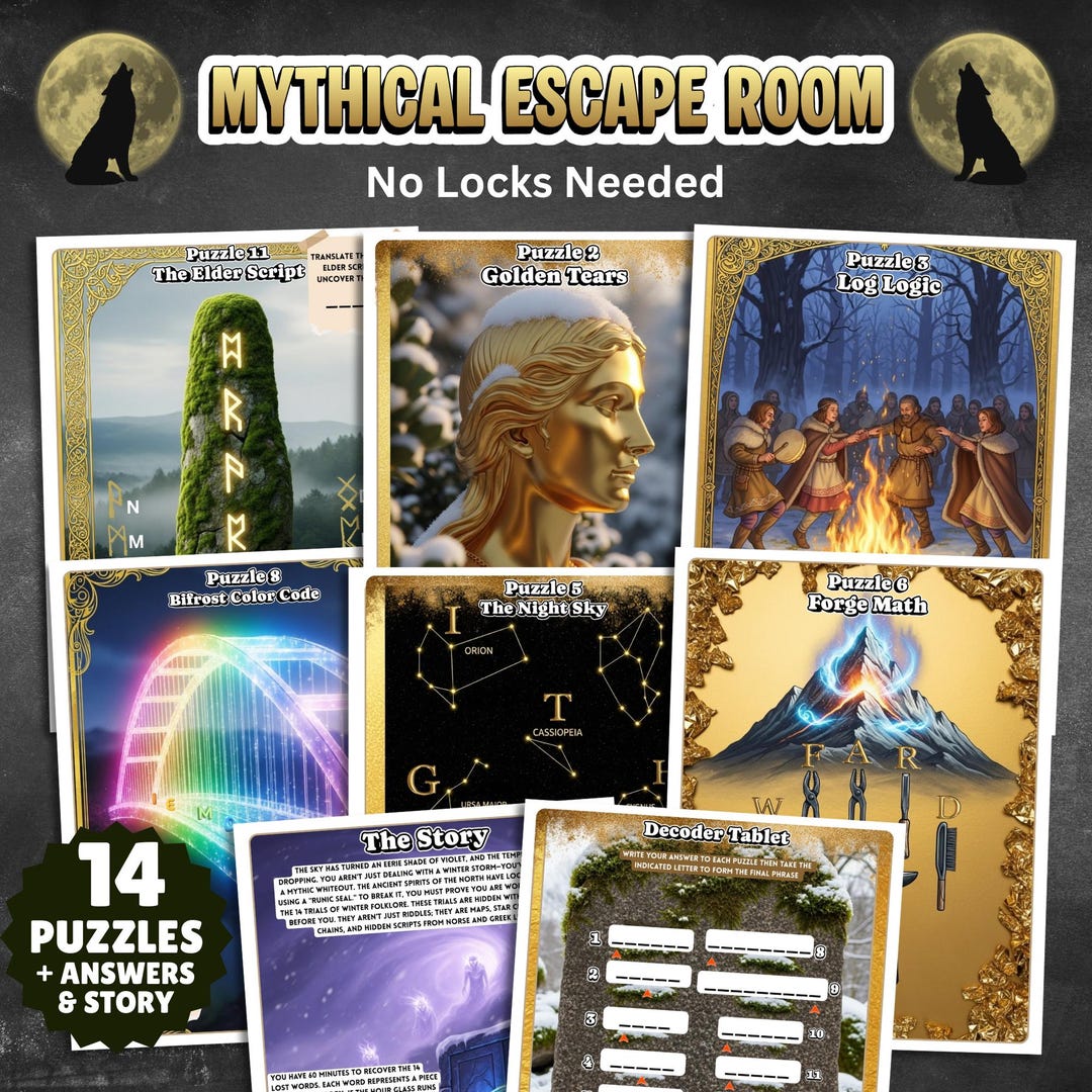 Winter Mythology Escape Room Printable - Norse Folklore & Greek Myth ...